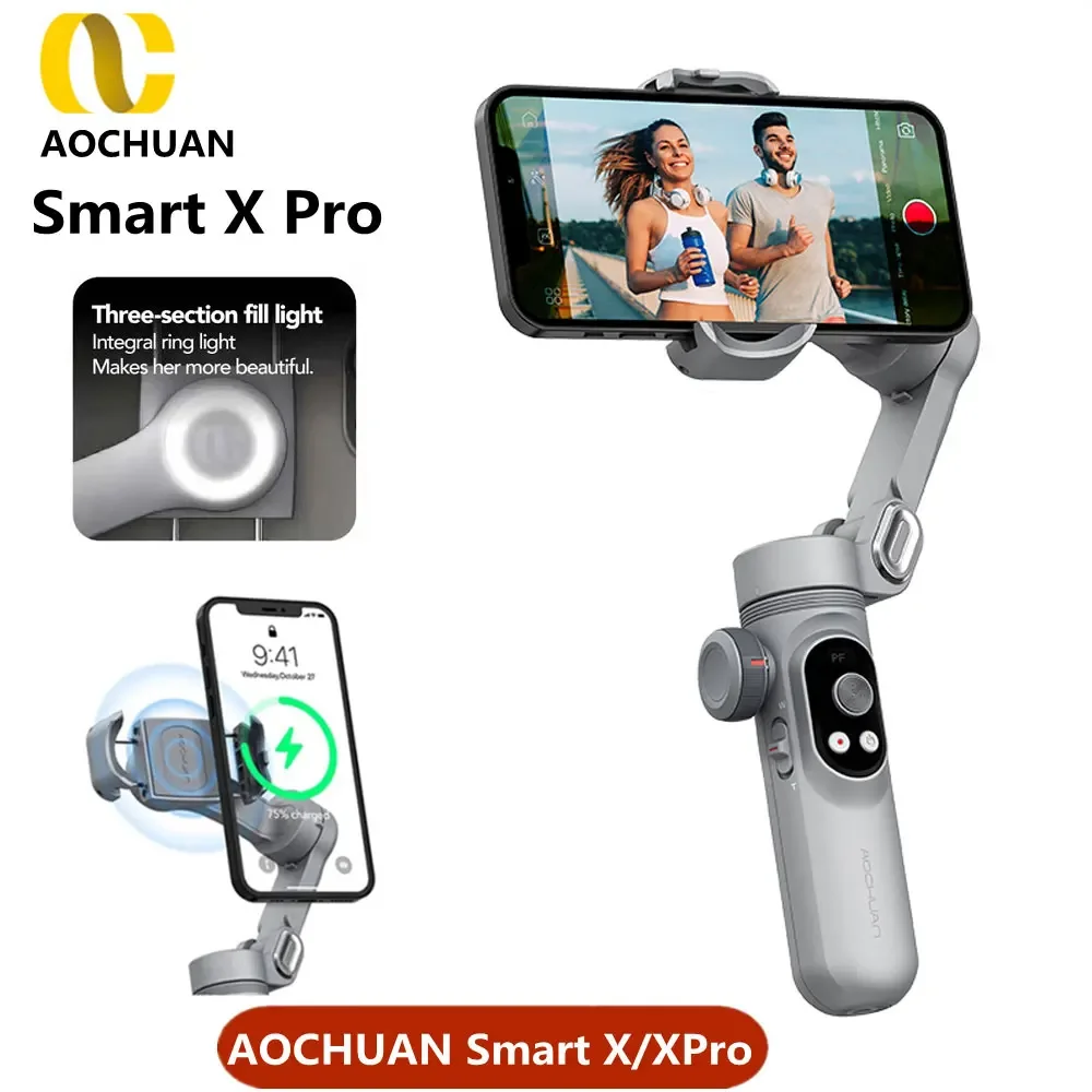 3-Axis Foldable Smartphone Gimbal Stabilizer with Wireless Charging for ...